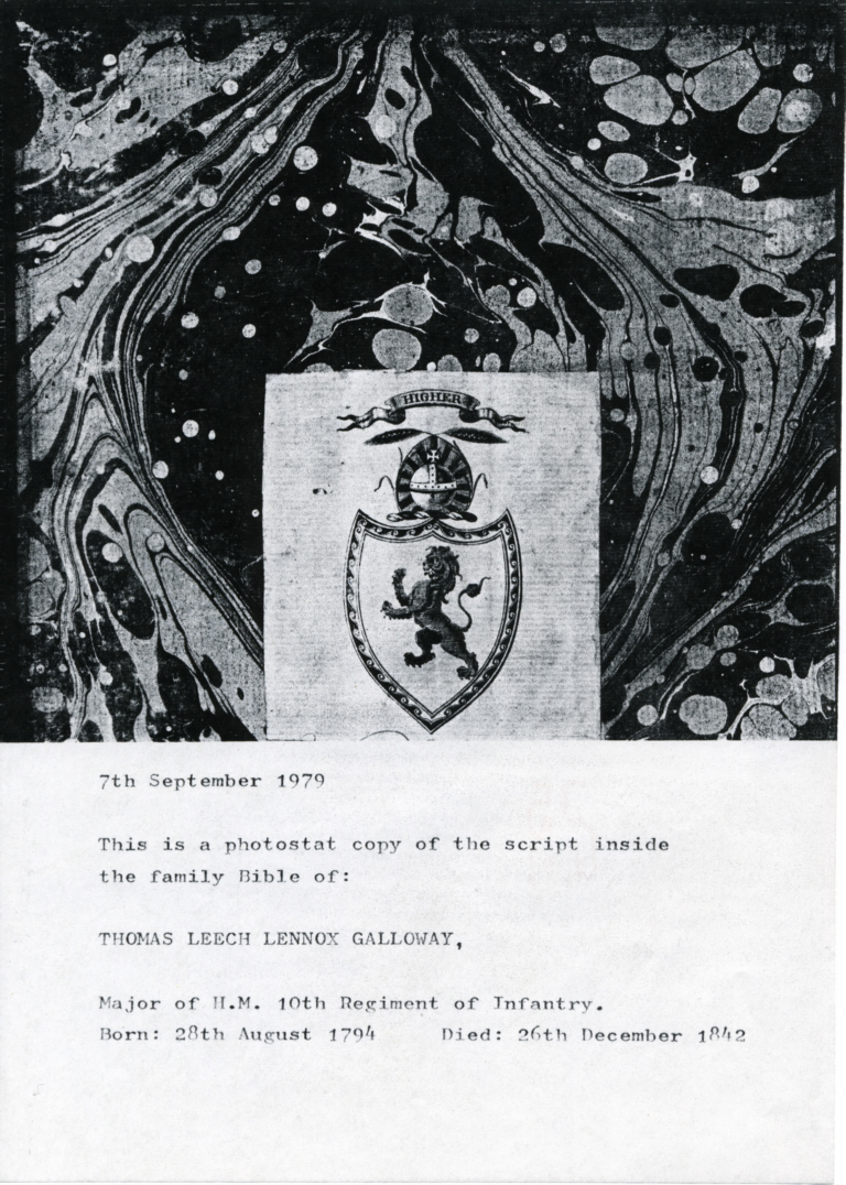 Transcripts from the Galloway Bible